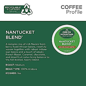 Green Mountain Coffee Roasters Green Mountain Nantucket Blend, Keurig K-Cup Coffee Pods, Medium Roast 100 Count (Pack of 1)