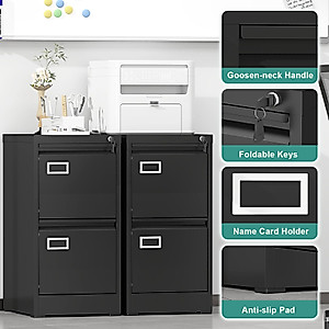 GREATMEET 3 Drawer Mobile File Cabinet with Lock,Under Desk Drawer Metal Filing Cabinet for Legal/Letter Size,Fully Assembled Black