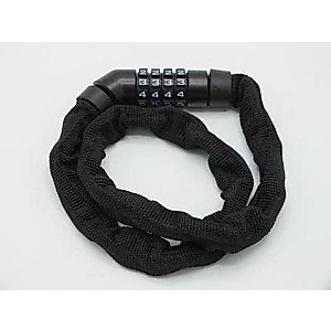 Resettable Combo Covered Chain Lock for Road Mountain and Kids Bikes 24 Inches Long!