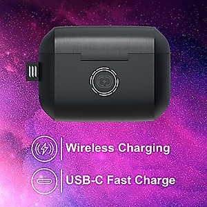 New Soul S-Play Bluetooth Wireless Earbuds | 40ms Low Latency, Gaming and Entertainment in Ear Headphones with Microphone | Water Resistant, Wireless Charging Case, 28 Hours of Playtime | Psi Purple