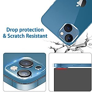 Dengduoduo 【3 Pack】 Tempered Glass Camera Lens Protector for iPhone 13 6.1" & iPhone 13 Mini 5.4", Ultra HD, 9H Hardness, Anti-Scratch, Case Friendly, Easy to Install [No Affect on Night Shots]