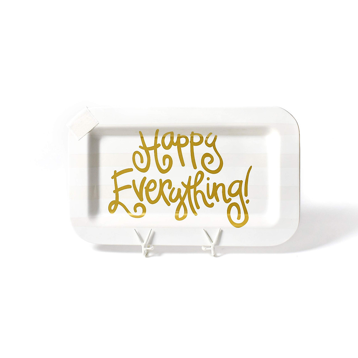 HAPPY EVERYTHING! White Stripe Mini Rectangle Platter