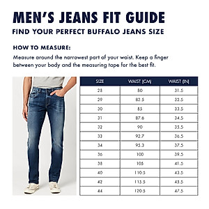 Buffalo David Bitton Men's Relaxed Straight Driven Jeans, Dark Blue Sanded Indigo, 34W x 32L