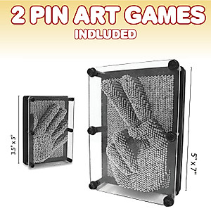 ArtCreativity 3D Pin Art Toy (Pack of 2) - Large 5x7 & Small 3.5x5 Sensory Boards for Kids & Adults - Autism-Friendly, Durable, Creative Gift Idea