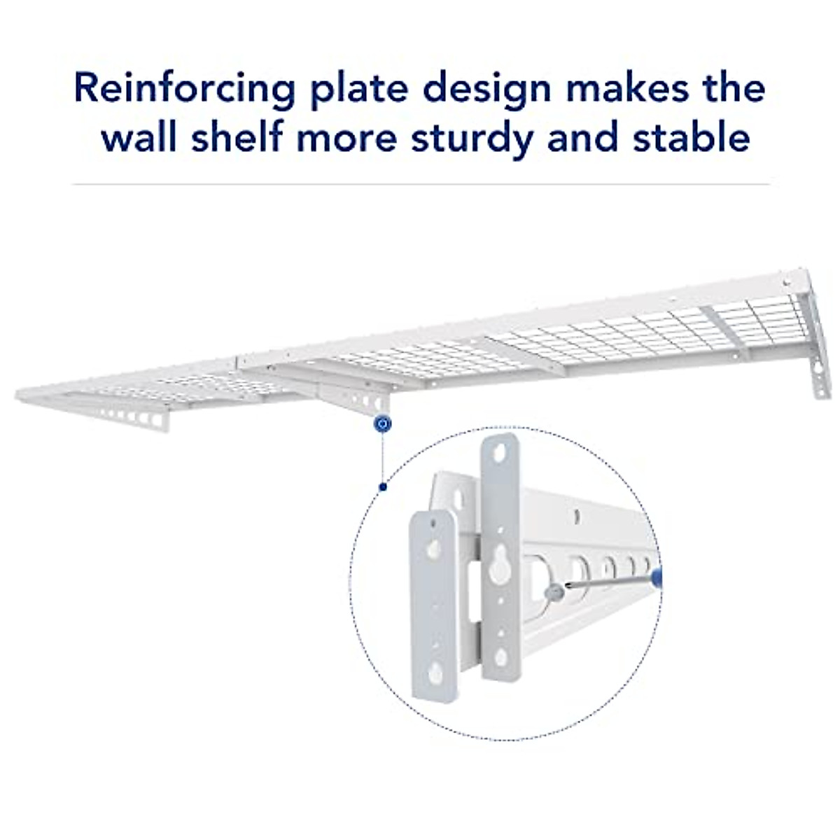 FLEXIMOUNTS 2-Pack 2x4ft Bike Storage Rack Garage Wall Shelves, 24-inch-by-48-inch, White