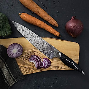 Knifesharks Chef Knife 8 inch - Japanese Super Steel - Razor Sharp, Superb Edge Retention, Rust-Proof, Stain & Corrosion Resistant Chefs Knives