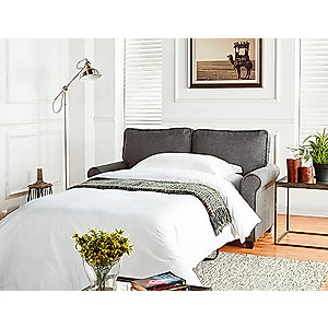 Urban Home Furniture Loveseat Sleeper Sofabed, Twin, Heather Grey