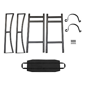 DOEWORKS Heavy Duty Firewood Racks 3 Feet Indoor/Outdoor Log Rack with Kindling Holder, 30 Inch Tall, Black