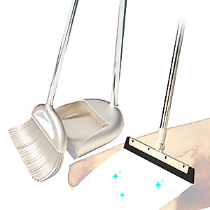 Generic Brooms and Dustpans Set - 3 Pieces Magic Broom Set, Sweeping Magic Broom, Dust Pan and Broom with Long Handle,Home Kitchen Room Lobby Indoor Floor Cleaning Broom and Dustpan Set for Home