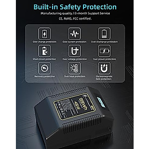LL LALEADER V Mount Battery 99Wh 6700mAh 14.8V V-Lock Rechargeable Battery 45W PD USB C Fast Charging with BP D-TAP USB-A Multi Outputs for Camera Camcorder Monitor Video Light (99Wh)