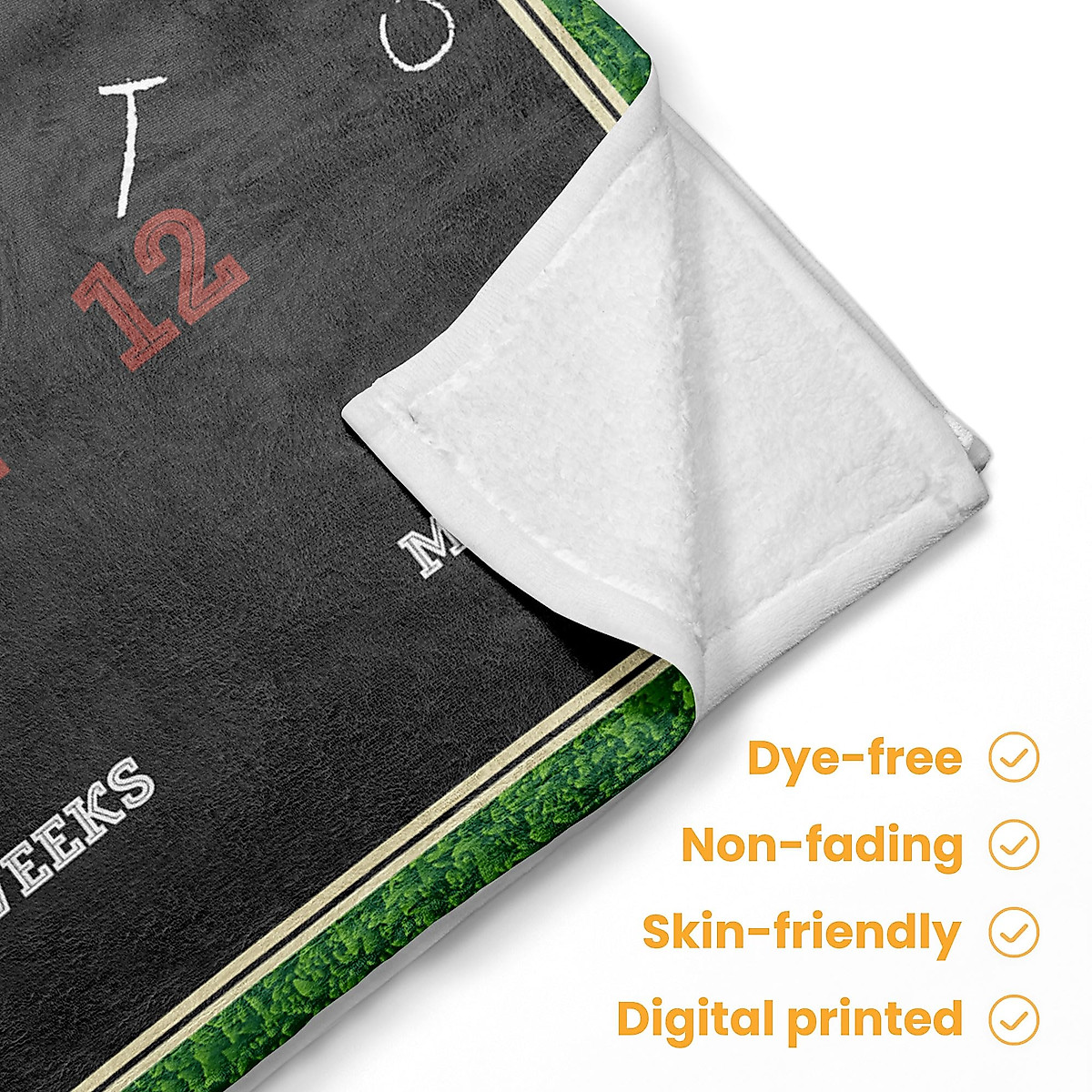 Pavo Premium Football Milestone Blanket for Baby Boys - Includes 3 Exclusive Frames - Personalized Monthly Baby Milestone Blanket for Newborn Ultra-Soft and Cozy 60"x40" Keepsake