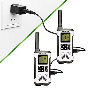 Retevis RT45 Walkie Talkies for Adults,Rechargeable 2 Way Radios Long Range, NOAA,Flashlight,VOX,SOS,Portable FRS Two-Way Radios with AA NIMH Battery USB Charger for Camping Hiking(2 Pack)