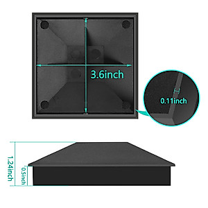 Eapele 4X4(3.5in x 3.5in) Wood Fence Post Caps, PP Plastic Water-Proof UV-Proof, Keep Post from Cracking and Rotting (24pcs, Black）
