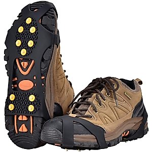 Aliglow Ice Snow Grips Over Shoe/Boot Traction Cleat Spikes Anti Slip Footwear