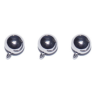 Painful Pleasures 3 Pack of Replacement Balls for Internally Threaded Body Piercing Jewelry 316L Silver Colored Stainless Steel for 12g 14g 12 14 Gauge 3mm 4mm 5mm 6mm (6mm)