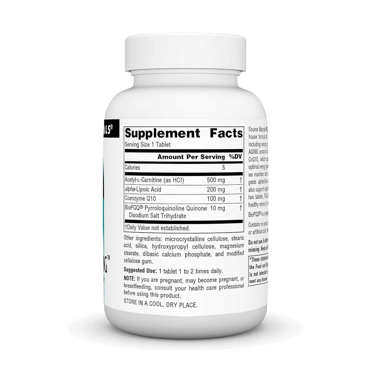 Source Naturals PQQ Healthy Aging - for Mitochondrial Energy & Brain Support - 60 Tablets