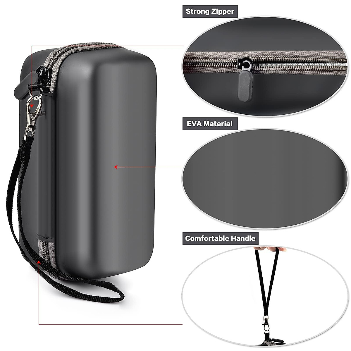 casmilee Case Compatible with Anker 737/735/ 736/717 USB-C Portable Charger Power Bank, Fast Foldable Wall PowerBank Bag for GaN Prime Nano II AC Adapter, Powercore Pocket for lights Cable - Black