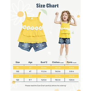 itkidboy Toddler Baby Girls Clothes Ruffle Cami Tank Flower Tops Blouse Denim Shorts Pants Kids Summer Outfit Set(3-4T)
