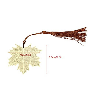 KUMGROT 4pcs Pretty Metal Bookmarks with Tassel Gold Unique Bookmarks for Book Lovers Women Readers, Children, Writers, Teens Maple Leaf