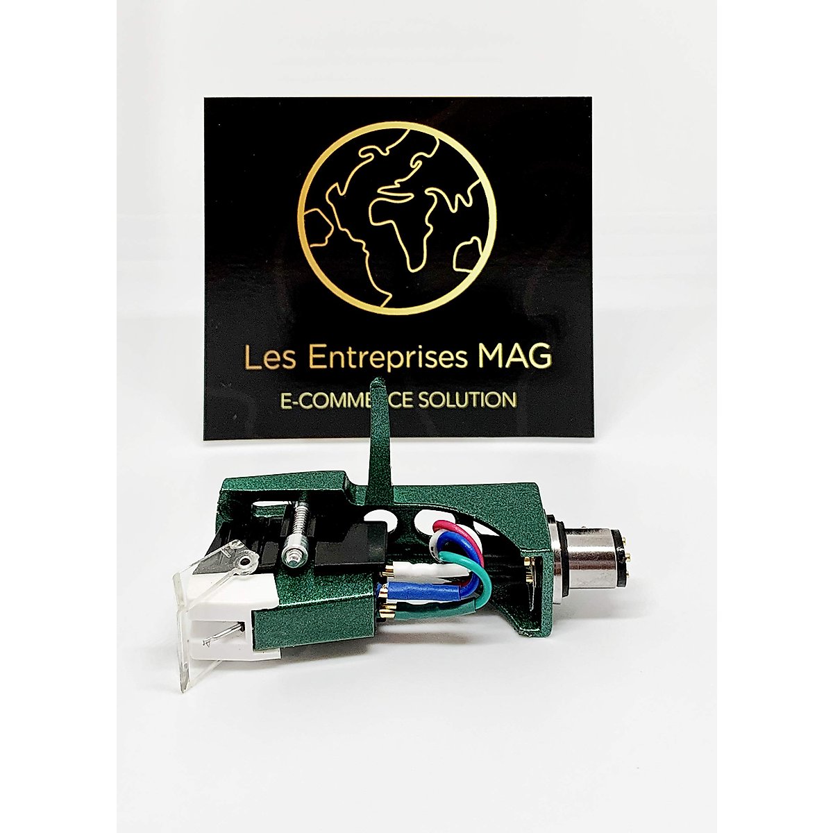 Cartridge and Stylus, needle and Green Headshell with mounting bolts for Technics SL-1200, SL-1210, SL-1600, SL-1610, SL-1700, SL-235, SL-23A, SL-B2, SL-B202, SL-B205, SL-B3