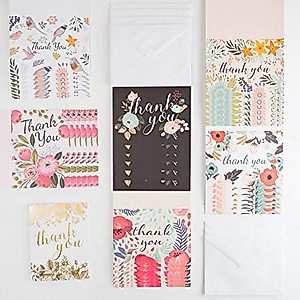 Polite Society Thank You Cards - 37 Beautiful Thank You Card - Blank Cards - White Envelopes Included - Bridal, Baby Showers and Business (37 Pack - Bonus 24K Gold Card)
