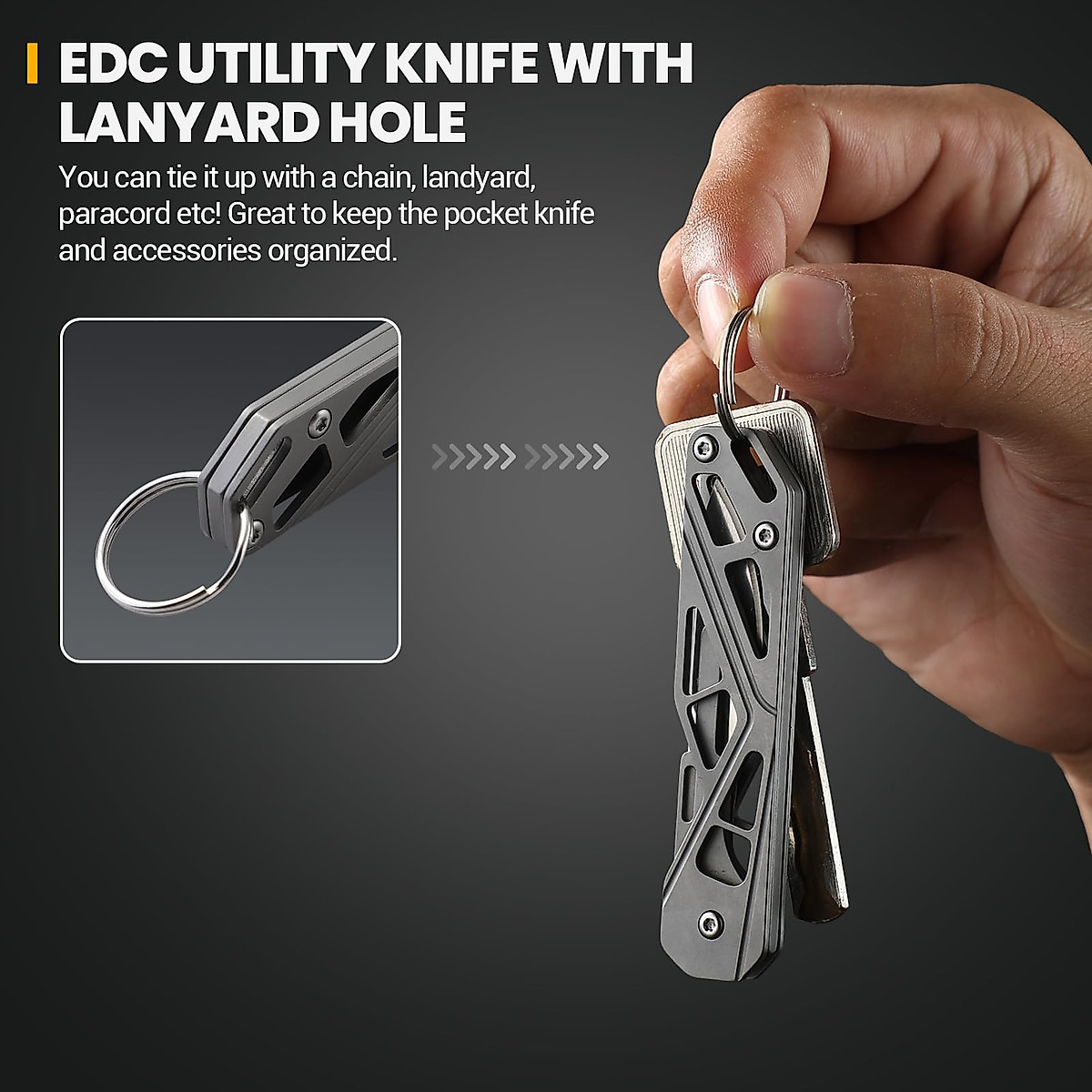 edcfans Small Pocket Knife for Men, Folding Scalpel Knife, EDC Utility Knife, Slim Razor Knife With 10 pcs # 24 Replaceable Edge Blades, Tactical Knives for Outdoor Camping Skinning Hunting