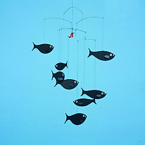 Flensted Mobiles Shoal Of Fish Hanging Mobile - 24 Inches Cardboard