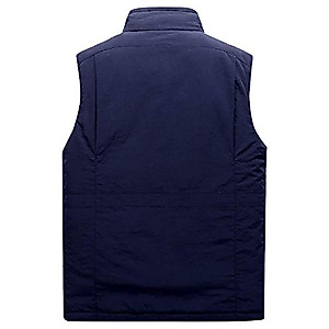 Vcansion Men's Winter Warm Puffer Vest Quilted Padded Sleeveless Jacket Army Green US M/Asian 2XL