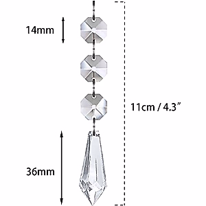 Jishi Hanging Crystals 30-Pack Centerpieces Decorations Garland Chandelier Crystal Beads Strings, Clear Acrylic Icicle Christmas Decor Clearance Tree Ornaments, Dangle Prisms Diamond Gem Jewel Strands