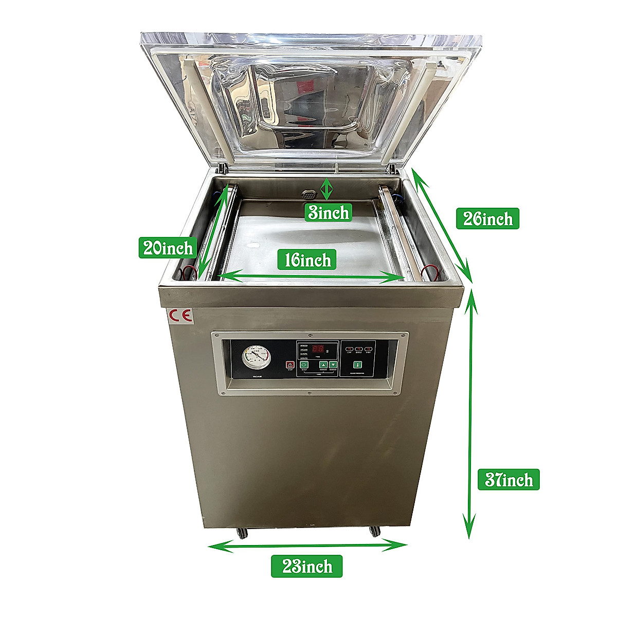 TECHTONGDA Vacuum Sealer Packaging Machine Stainless Steel for Fruits Vegetables DZ500 Single Chamber Sealing Length 20inch