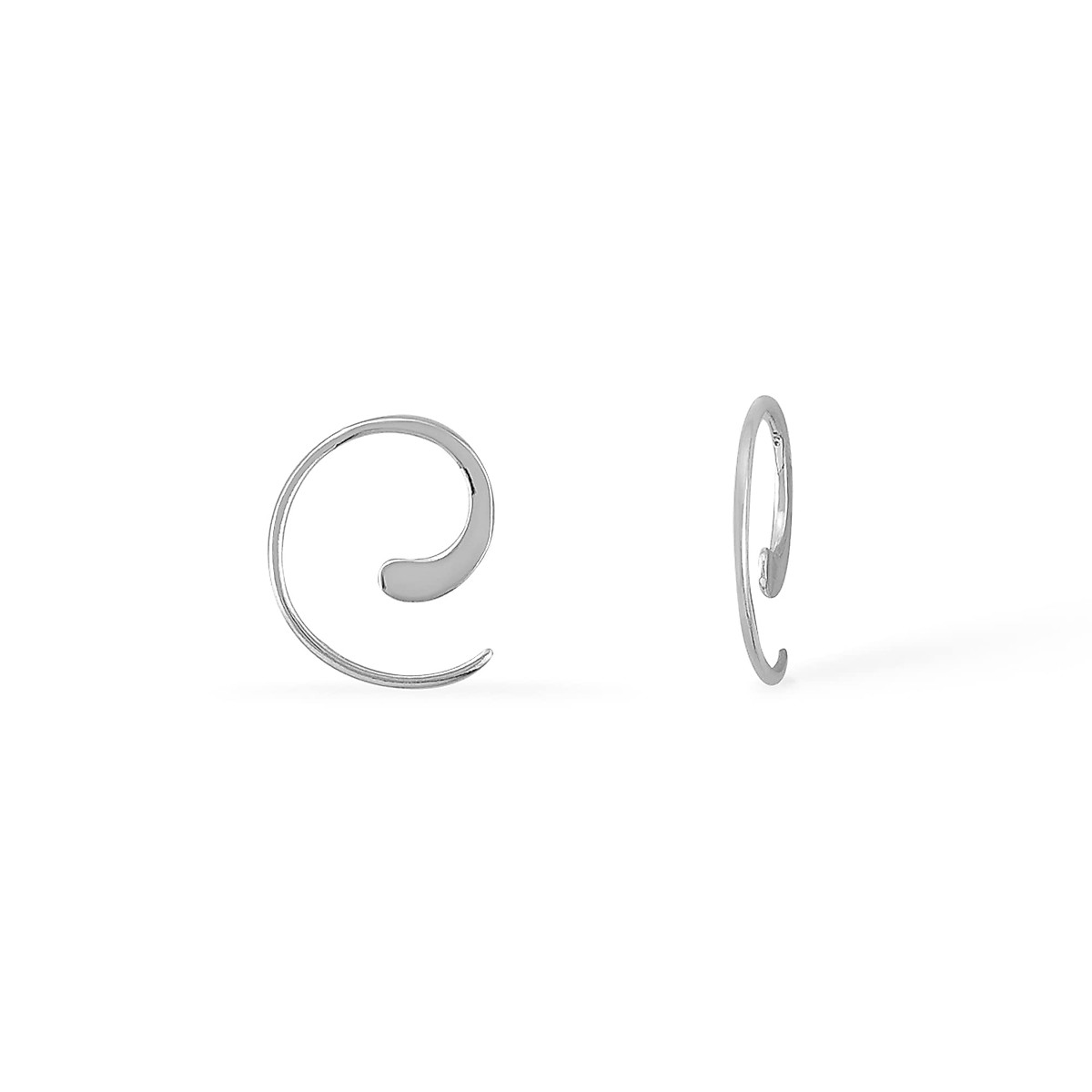 Boma Jewelry Sterling Silver Pull Through Hoop Earrings (Small Silver)