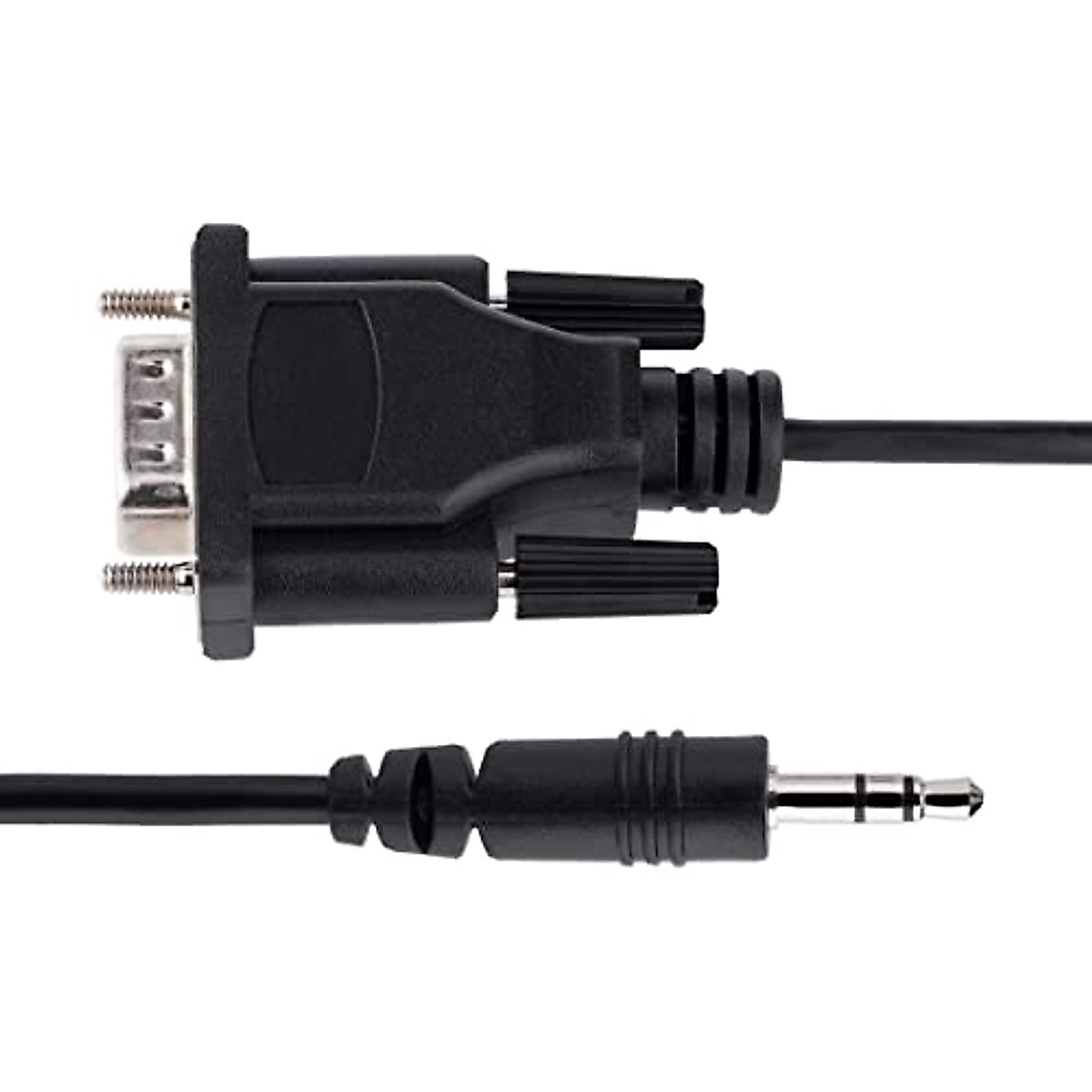 StarTech.com 3ft (1m) DB9 to 3.5mm Serial Cable for Serial Device Configuration, RS232 DB9 Male to 3.5mm Cable for Calibrating Projectors, Digital Signage, TVs via Audio Jack (9M351M-RS232-CABLE)