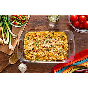 Pyrex Easy Grab 2-Qt Glass Baking Dish with Lid, Tempered Glass Baking Dish with Large Handles, Non-Toxic, BPA-Free Lid, Dishwashwer, Microwave, Freezer and Pre-Heated Oven Safe