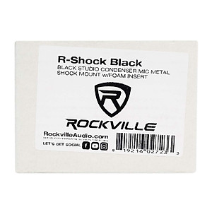 Rockville Metal Shock Mount for Studio Mic Recording Microphone (R Black)