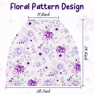 R HORSE 2Pcs Car Seat Covers for Babies Floral Pattern Infant Car Seat Canopy Breastfeeding Nursing Covers Baby Carseat Breathable Cover Multi-Purpose Shopping Cart High Chair Stroller Covers