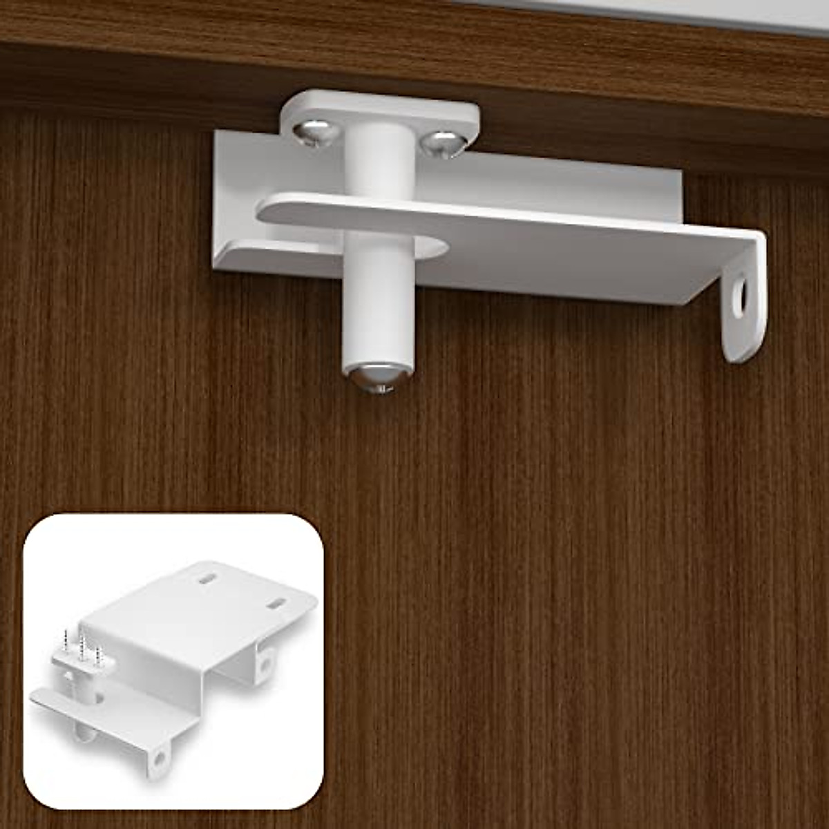 Child Proof Door Top Lock - Loswsdg Kids Safety Door Lock Made of Durable Metal - Adjustable Sliding Top Door Lock for 0.6-2.2" Thick Doors - Can Open Door from Both Sides (White, 1PCS)