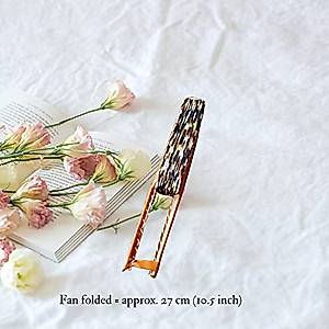 BKOFASHION Handmade African Folding Fan with Tribal Print Design - Traditional Ethnic Fan - Kente Cloth Handheld Fan - Ankara Fabric Folding Fan - Dashiki Print Handheld Fan- Design B