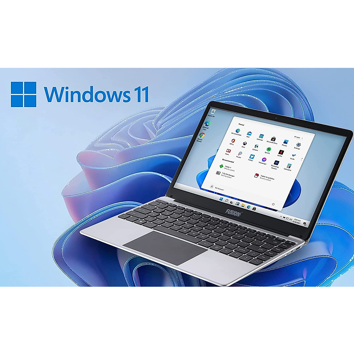 Fusion5 14.1" Full HD Windows 11 Laptop - 128GB Storage, 4GB RAM, T90B+ Pro Model Lapbook, N4120 Intel Quad Core CPU, 5GHz WiFi (Dual-Band WiFi) 2X WiFi speeds, USB 3.0, Supports M.2 SATA SSD (128GB)