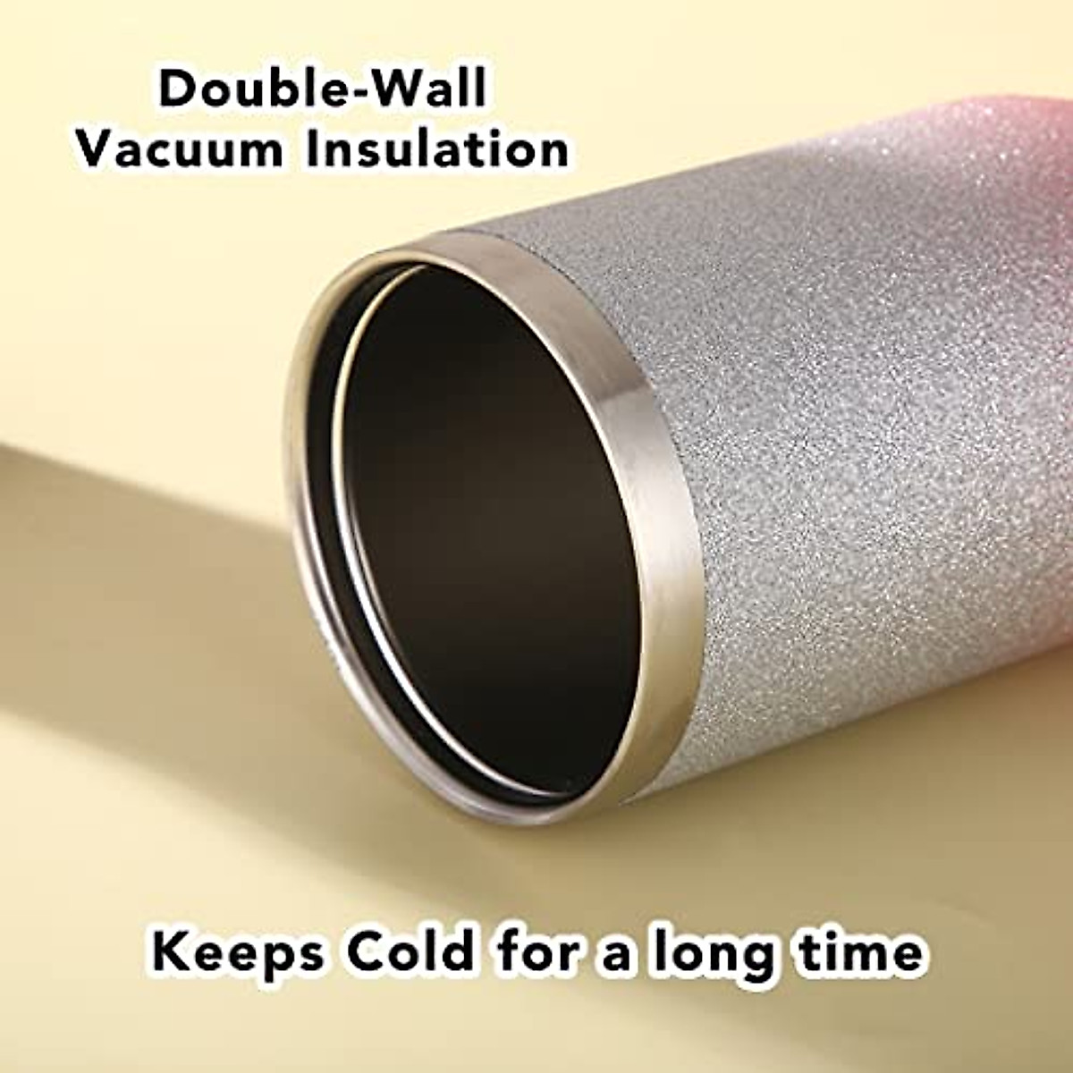 Jayvee 30oz Stainless Steel Tumbler with Straw, Vacuum Insulated Water Bottle for Home, Office or Car, Reusable Cup with Straw Leakproof Flip (Pink)