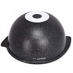 Books.And.More Aluminium Kazan Pot Kazan for Making Pilaf with Lid (non-stick coating) Wok with Lid (4.5 L) Cast-Iron Frying Pan with Glass Lid Cast Iron Asian Cauldron Camping Wok Cooking