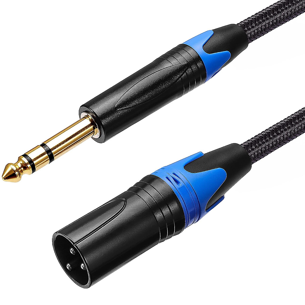 1/4 to XLR Male Cables - Quarter to XLR Balanced Stereo Cables SKAPADEN - 10 Feet, Black