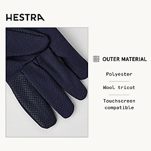Hestra Touch Point Dry Wool Liner - Machine Washable, Touch Screen Compatible Liner For Additional Layering Or As A Thin Glove - Navy - 8