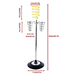 LYNICESHOP Hair Dryer Holder, Iron Holder Beauty Hairdressing Curling Iron Appliance Holder On Stand, Acrylic Top Holder for Blow Dryer 32.7" Tall, 2 Spiral Holders for Styling Irons, Yellow