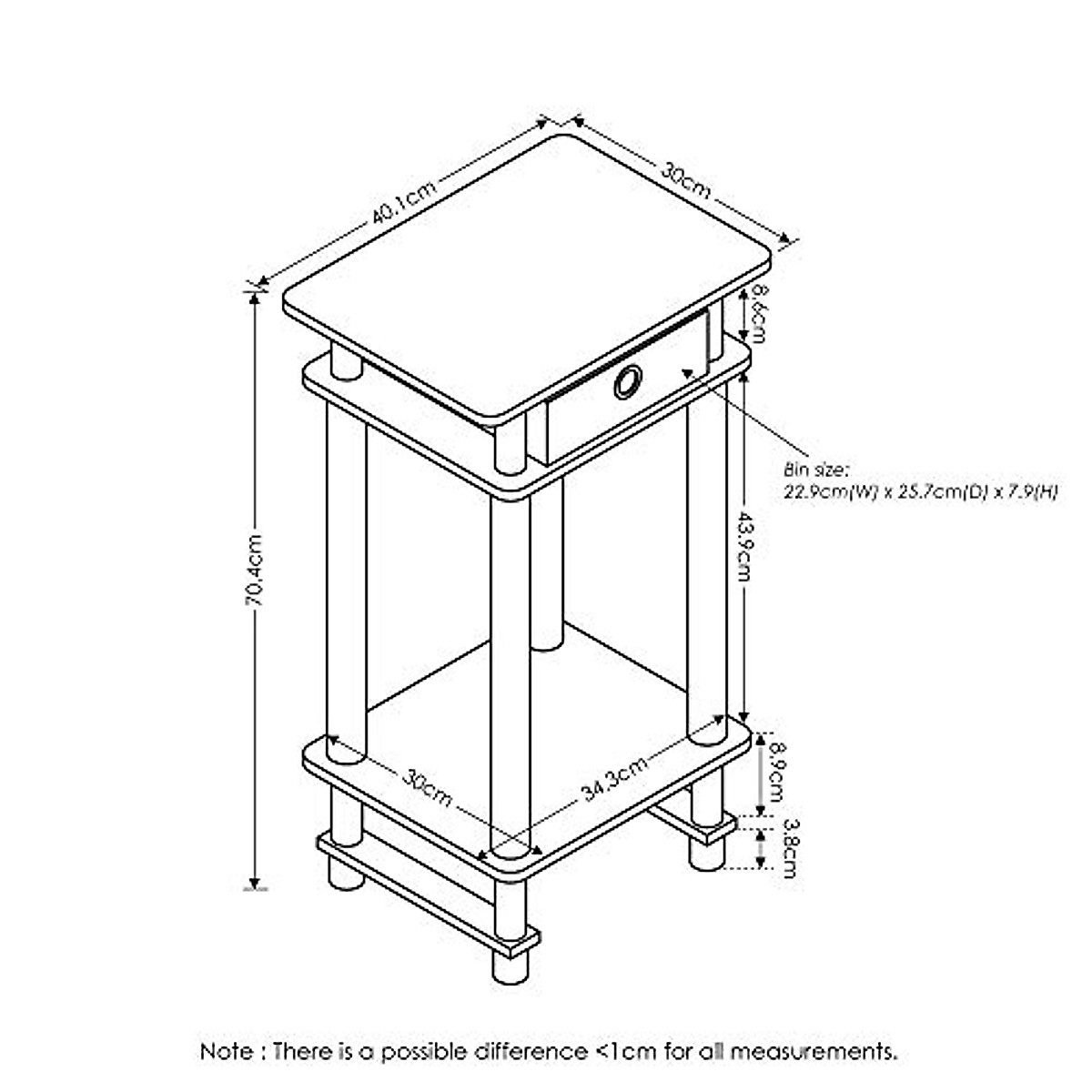 Furinno Turn-N-Tube End Table, 2-Pack, Espresso