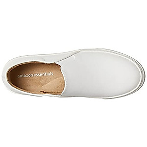 Amazon Essentials Women's Comfortable Slip on Sneaker, White, 12