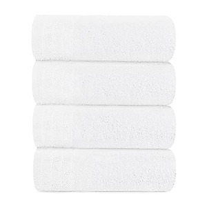 Tens Towels Large Bath Towels, 100% Cotton, 30 x 60 Inches Extra Large Bath Towels, Lighter Weight, Quicker to Dry, Super Absorbent, Perfect Bathroom Towels (Pack of 4, White)