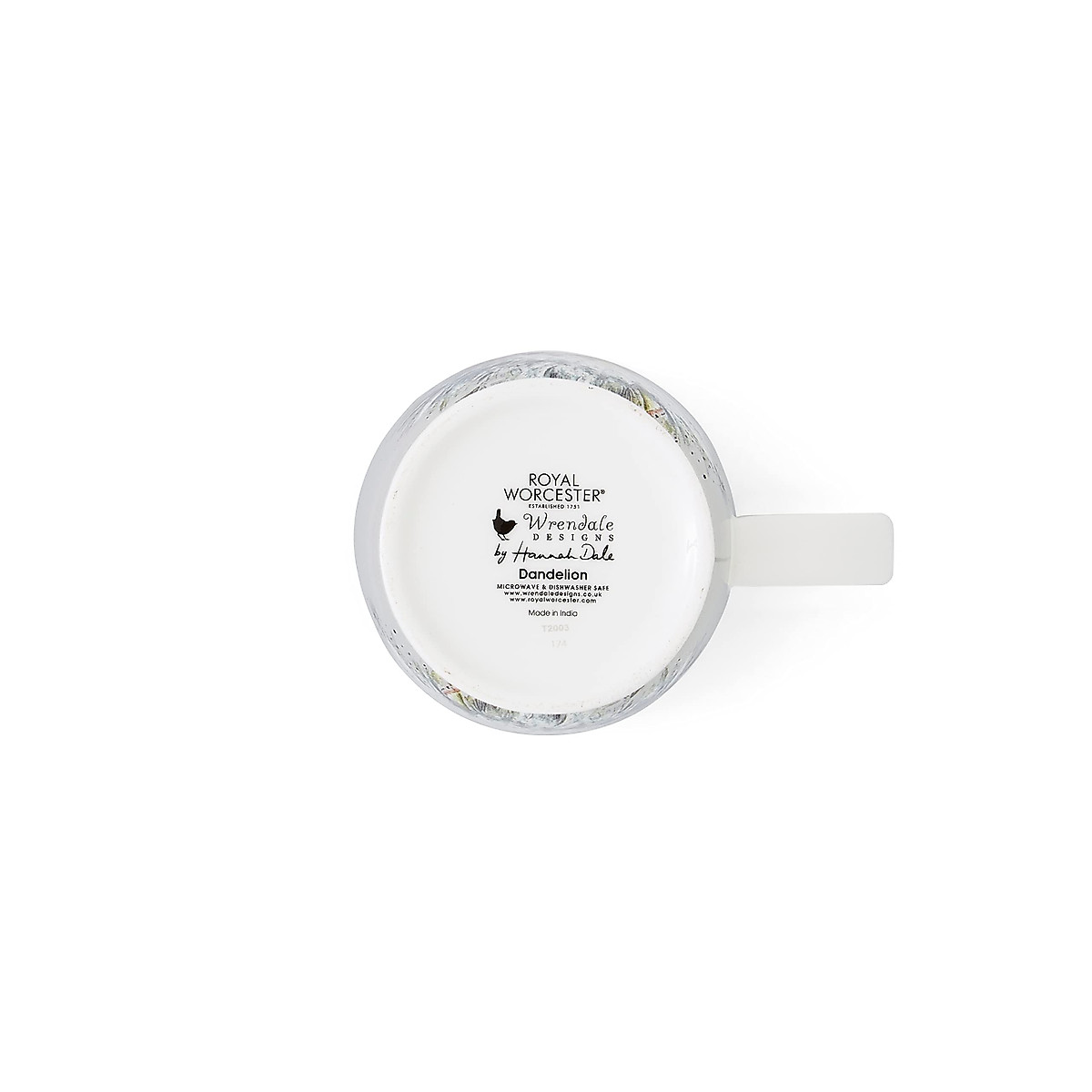 Portmeirion Royal Worcester Wrendale Designs Dandelion Mug | 14 Ounce Large Coffee Mug with Mouse Design | Made from Fine Bone China | Microwave and Dishwasher Safe