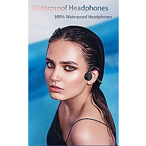 Mp3 Player Bone Conduction Headphones Waterproof for Swimming Open Ear Wireless Sport Earphones IPX8 Built-in 8GB Memory for Running Diving Water Gym Spa (Black-Touch Control)