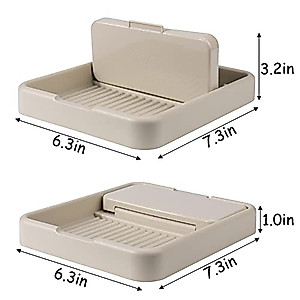 Spoon Rest for Kitchen Counter - 2Pack Spoon Holder for Stove Top, Pot Lid Holder with Drip Pad for Ladle|Spatula|Tongs|Forks|Utensil Holder Organizer