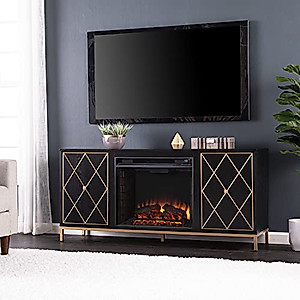 SEI Furniture Marradi Electric Fireplace w/Media Storage, Black
